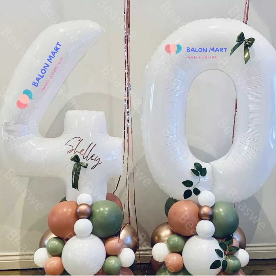 Jual Balon Foil Angka Putih 40inch/100cm (LIMITED IMPORT EDITION ...
