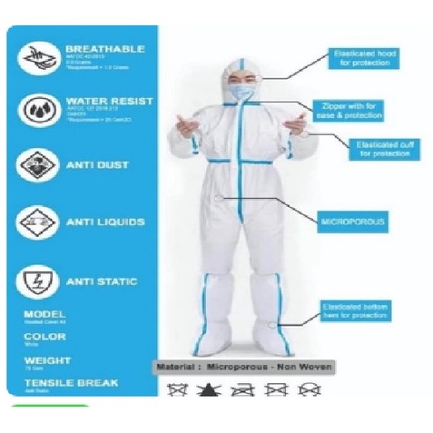 Jual Baju APD [ alat pelindung diri ] list biru apd covid apd sars apd ...