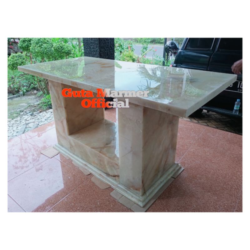 Jual Meja Makan Batu Onix Lampung Finishing Rapi Mengkilat | Shopee ...