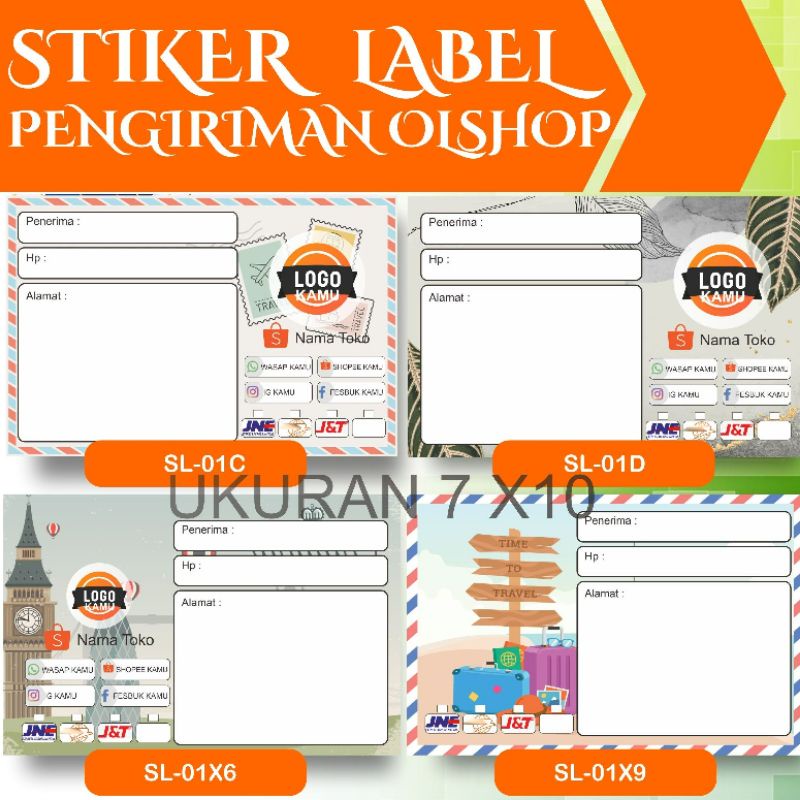 Jual STIKER LABEL PENGIRIMAN PAKET OLSHOP / STIKER RESI DESIGN CUSTOM ...
