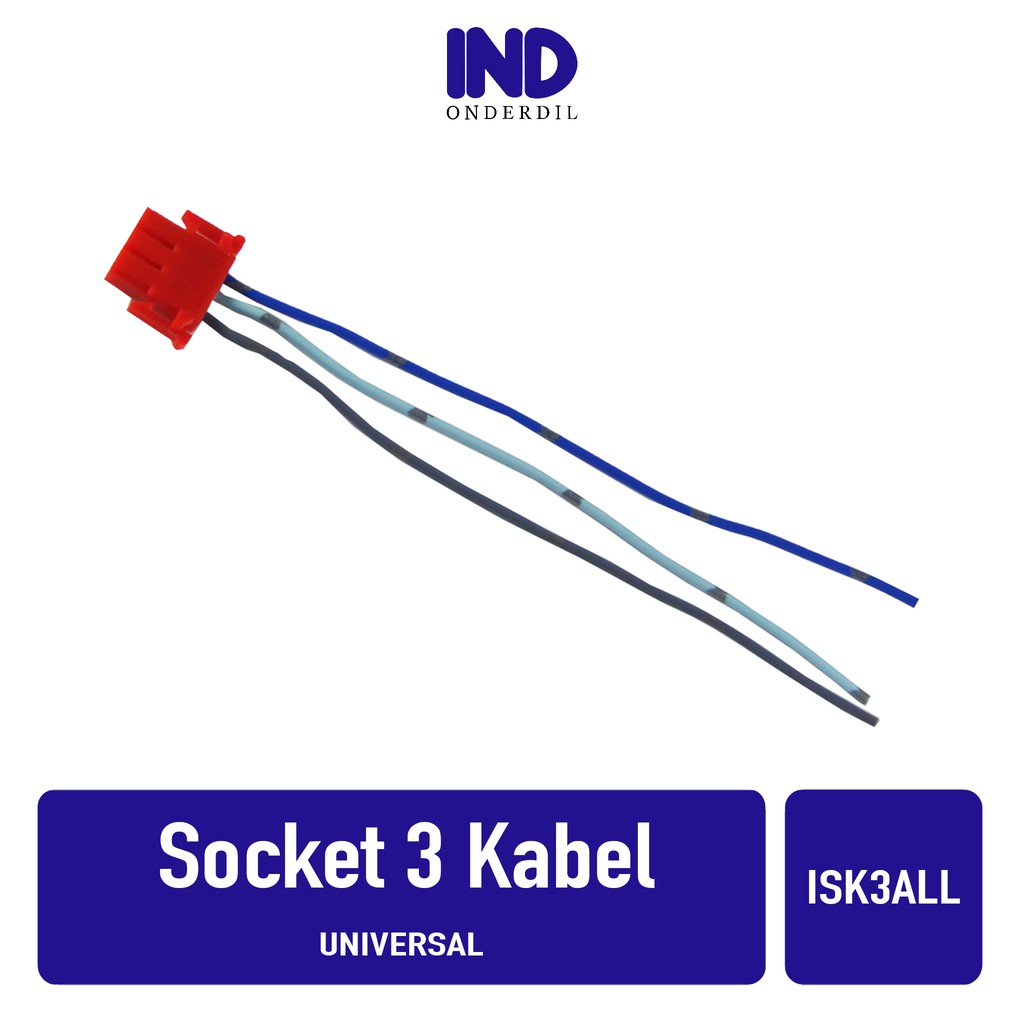 Jual [Checkout Rp1000] Socket/Soket 3 Kaki/Pin/Kabel Motor Tombol ...