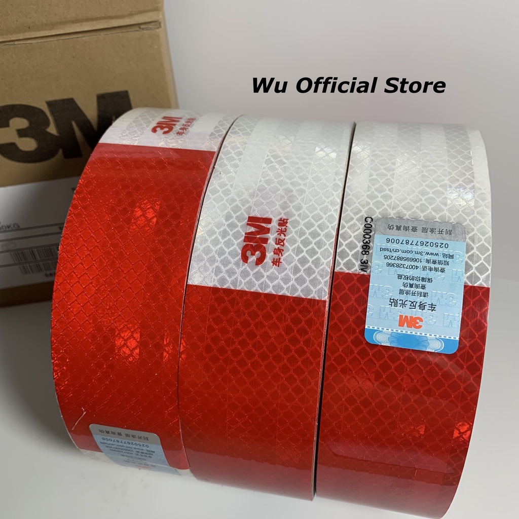 Jual Stiker Reflektor Merah Putih 3M Sticker Reflektif Pantul Cahaya ...