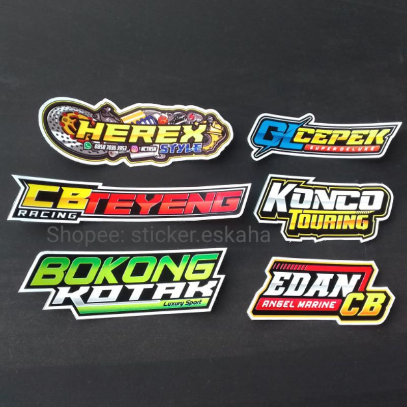 Jual Sticker stiker Herex, gl cepek, cb teyeng, konco touring, bokong ...
