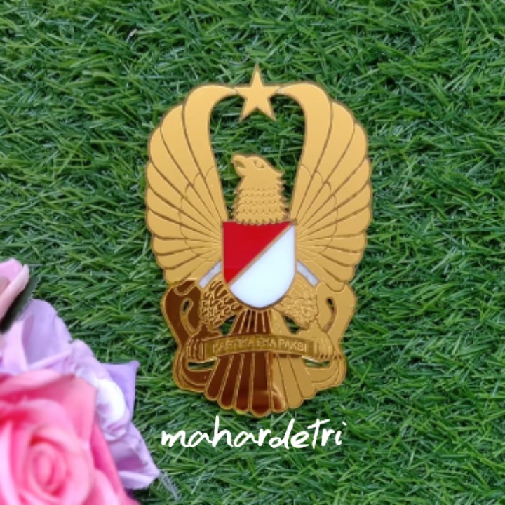 Jual Logo TNI AD Kartika Eka Paksi Merah Putih dari bahan Akrilik GOLD ...