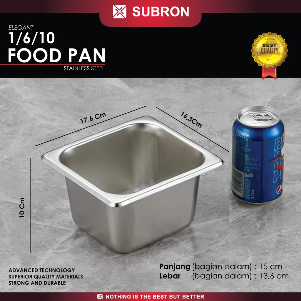 Jual SUBRON Gastronom Food Pan 1/6 Ke Dalam 10cm Wadah Penyimpan 1610 ...