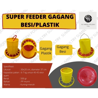 Jual Super Feeder Besi / Plastik 50set / Tempat Pakan Ayam Kapasitas 6-7kg / Wadah Tempat Pakan ...
