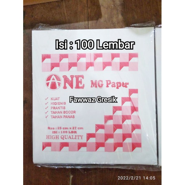 Jual Kertas Nasi Putih 25x27 cm - Kertas Bungkus Nasi Kertas KFC - McD ...