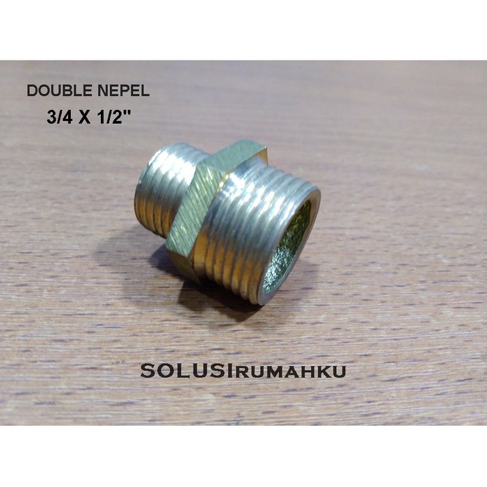 Jual DOUBLE NEPEL 3/4 X 1/2 INCH KUNINGAN dobel nipel DRAT LUAR 2 SISI | Shopee Indonesia