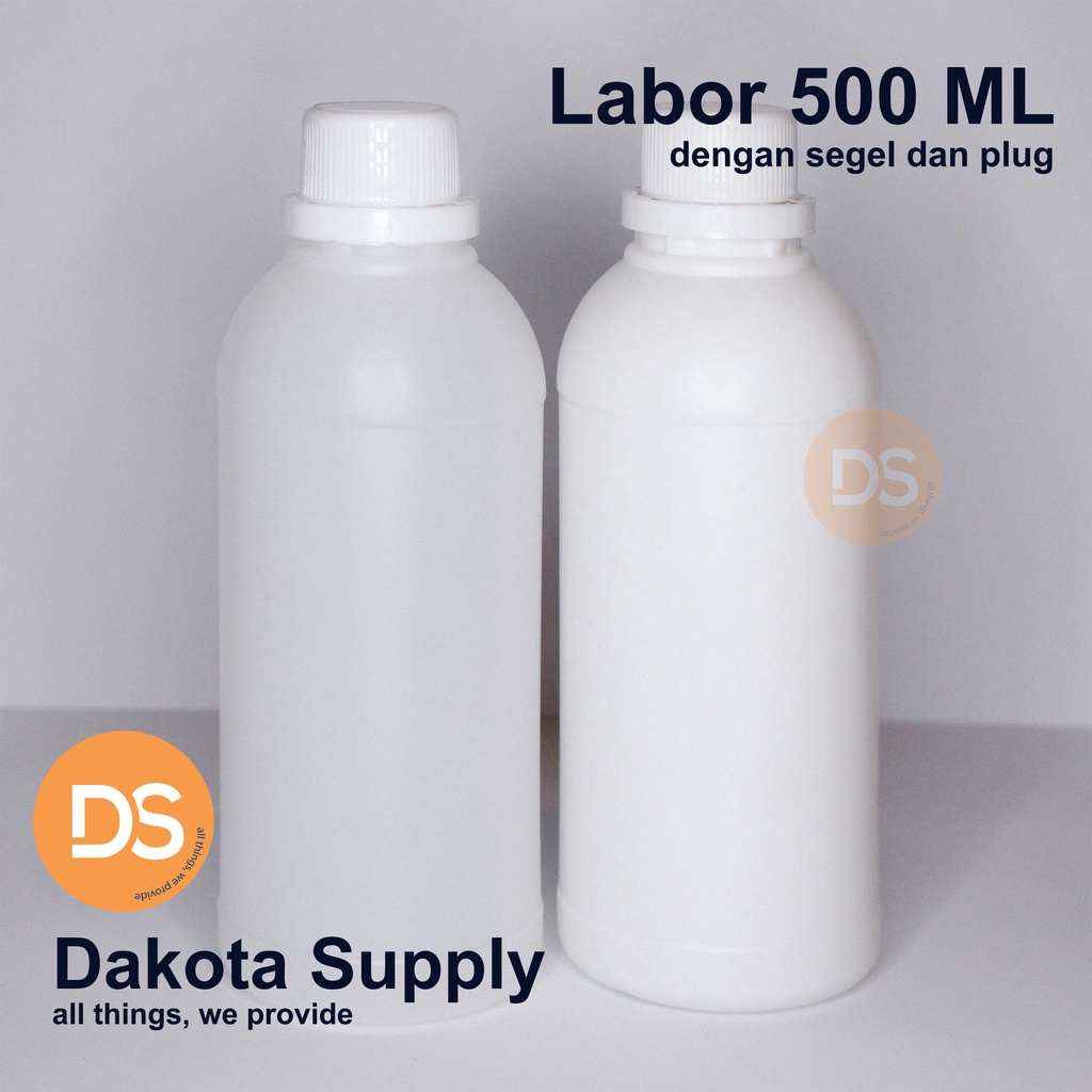 Jual Botol Labor 500 ML Bahan HDPE dgn Plug & Segel / BOTOL AGRO 500 ML | Shopee Indonesia