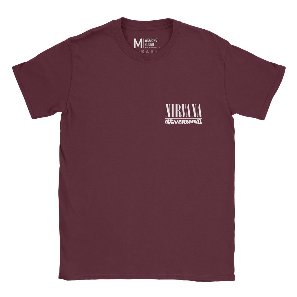 Jual Baju Kaos Band Nirvana Nevermind Pocket Maroon | Shopee Indonesia