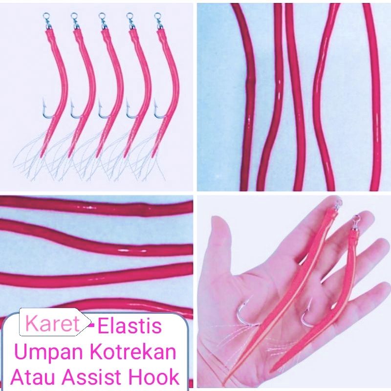 Jual 5/10 PCS X 5CM KARET Elastis Untuk Bahan Rangkaian Assist hook 2mm ...
