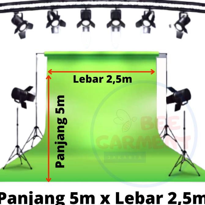 Jual 5 Meter Backdrop Youtuber Lebar 2,5M Zoom Green Screen Croma Key ...