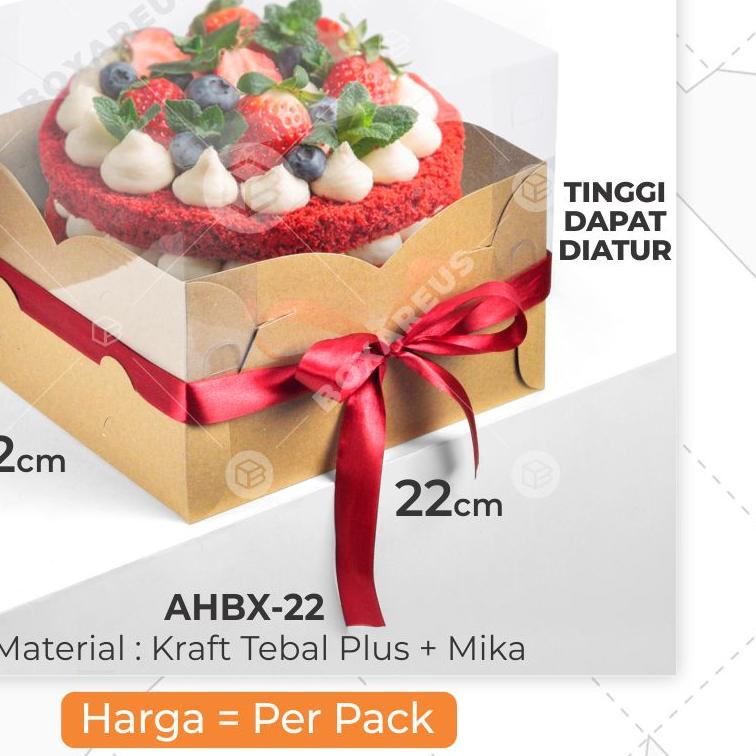 Jual Box Mika Dus Kue Atur Tinggi Kemasan Cake Packaging | AHBX 22 ...