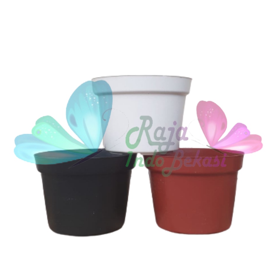 Jual Pot 25 Putih Hitam Merah Bata Coklat Terraccota Terakota Pot Basic ...