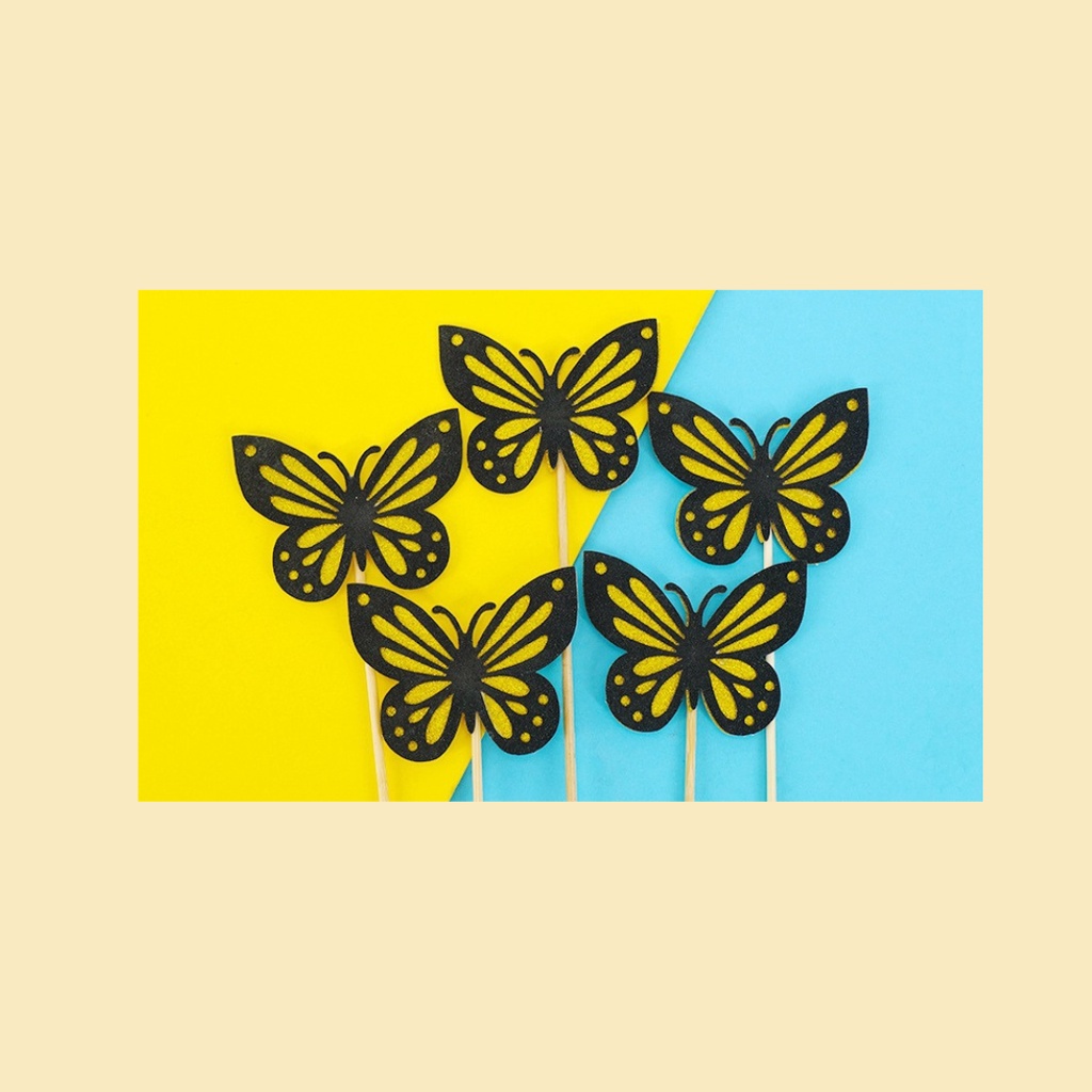 Jual Cake Topper Hiasan Kue Cake Kupu Kupu Butterfly Pink Ungu Biru ...