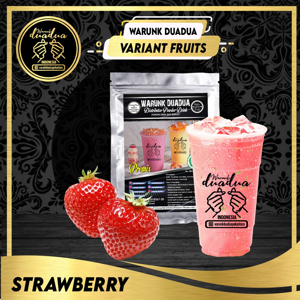 Jual STRAWBERRY 1kg / Bubuk Minuman Premix Rasa Strawberry Powder Drink ...