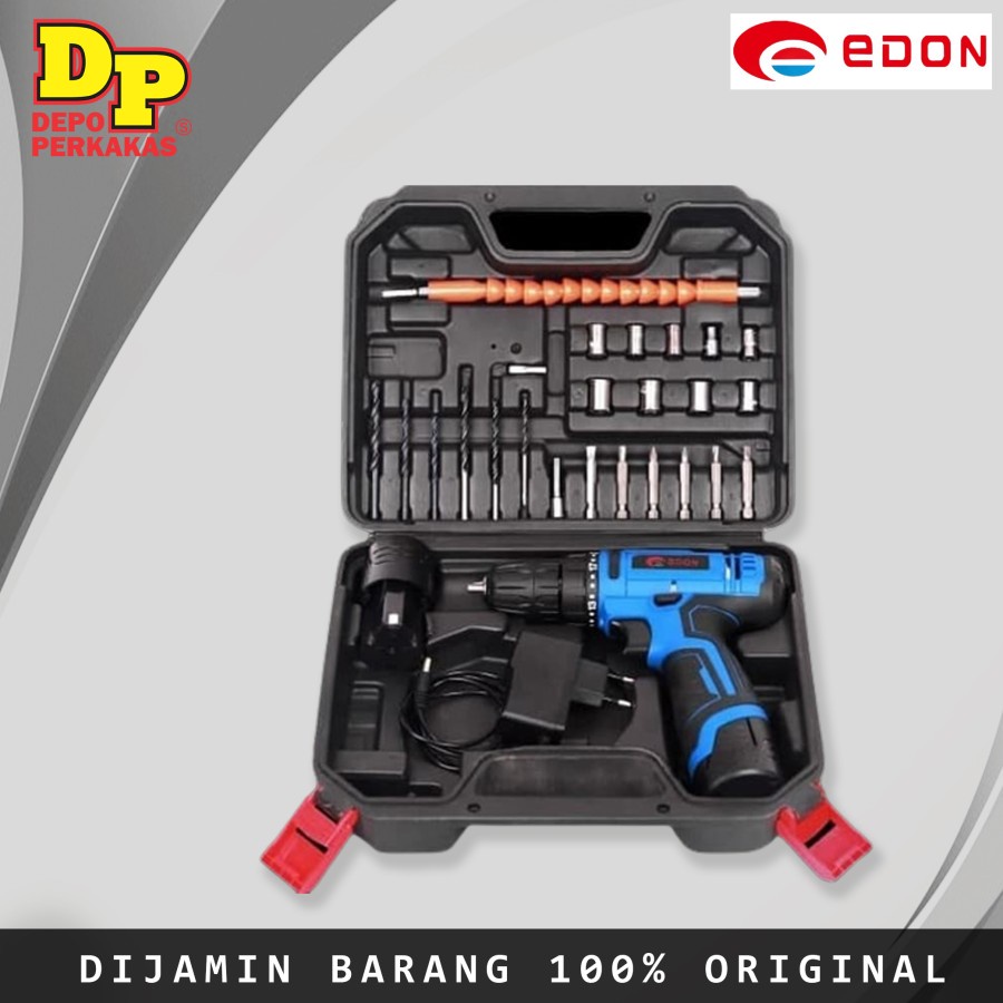 Jual Mesin Bor Cordless Charger EDON 12V Lithium LV3-1210 Koper 2 ...