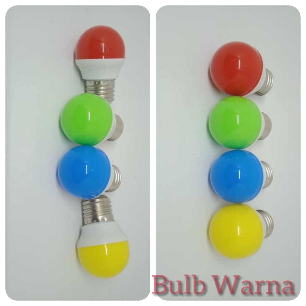 Jual Lampu bohlam bulb LED warna fitting piting E27 ulir 3w 3 watt 3watt | Shopee Indonesia