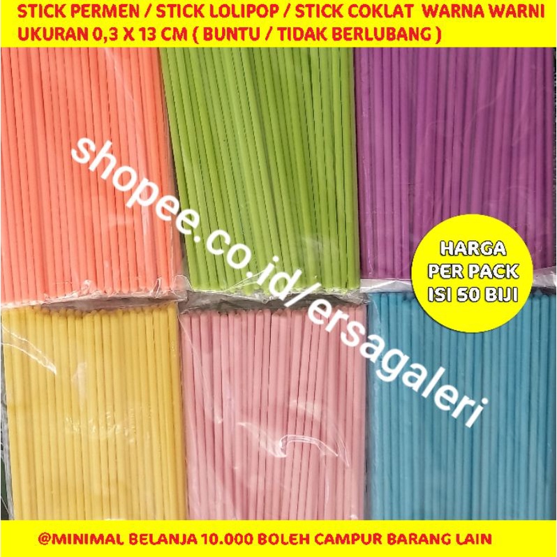 Jual Isi 50 Stik lolipop stik permen stik coklat tusukan permen stick ...