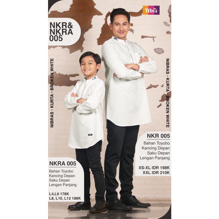 Jual KURTA NIBRAS NKR DAN NKRA 005 | CREAM | BROKEN WHITE | BLACK ...