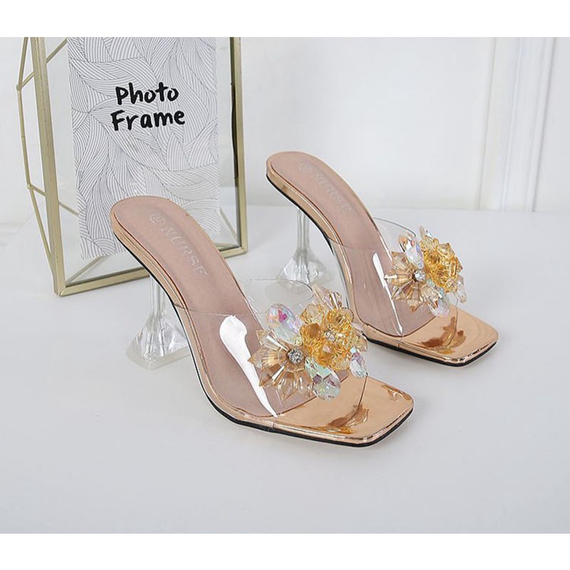 Jual HERDIAN R 60 SANDAL HEELS HAK KACA WANITA | Shopee Indonesia