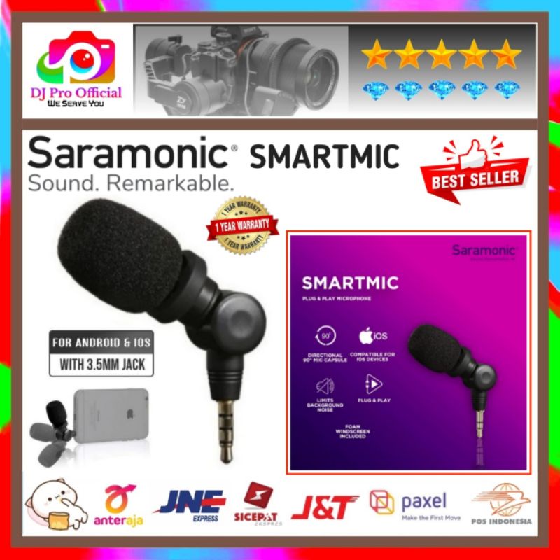 Jual Saramonic SmartMic Condenser MicroPhone iOS and Mac Original Sound ...