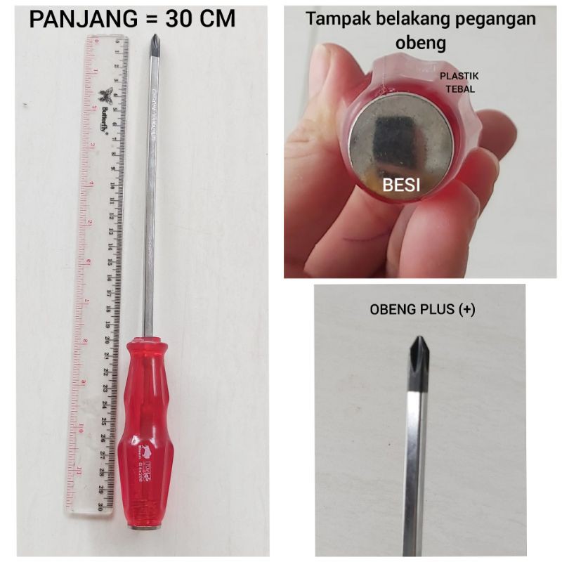 Jual OBENG PANJANG (+) PLUS BESAR MEREK BISON | Shopee Indonesia