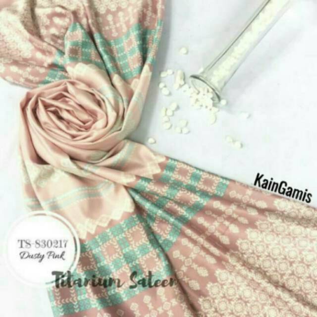 Jual Kain 3 Meter Titanium Sateen Satin Premium Dusty Pink Cantik ...