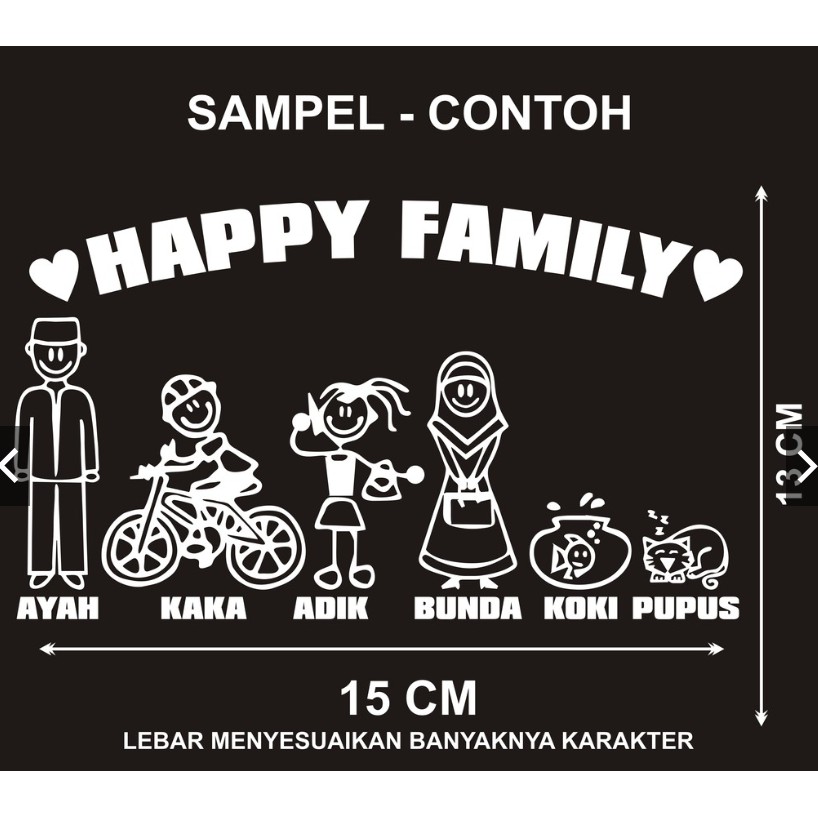 Jual STICKER STIKER KELUARGA HAPPY FAMILY KACA MOBIL KELUARGA MURAH ...