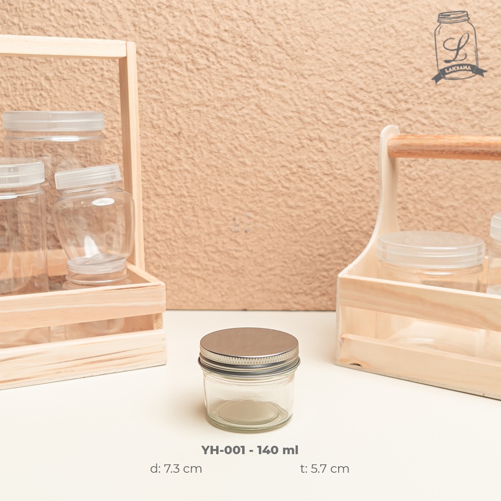 Jual Jar YH-001 - 140 ml tutup aluminium kaca import / JAR KACA BUMBU ...