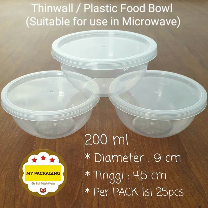 Jual 25 set. Mangkok 200ml Plastik 200 ml / CUP Puding / CUP SALAD / Thinwall Food Container ...