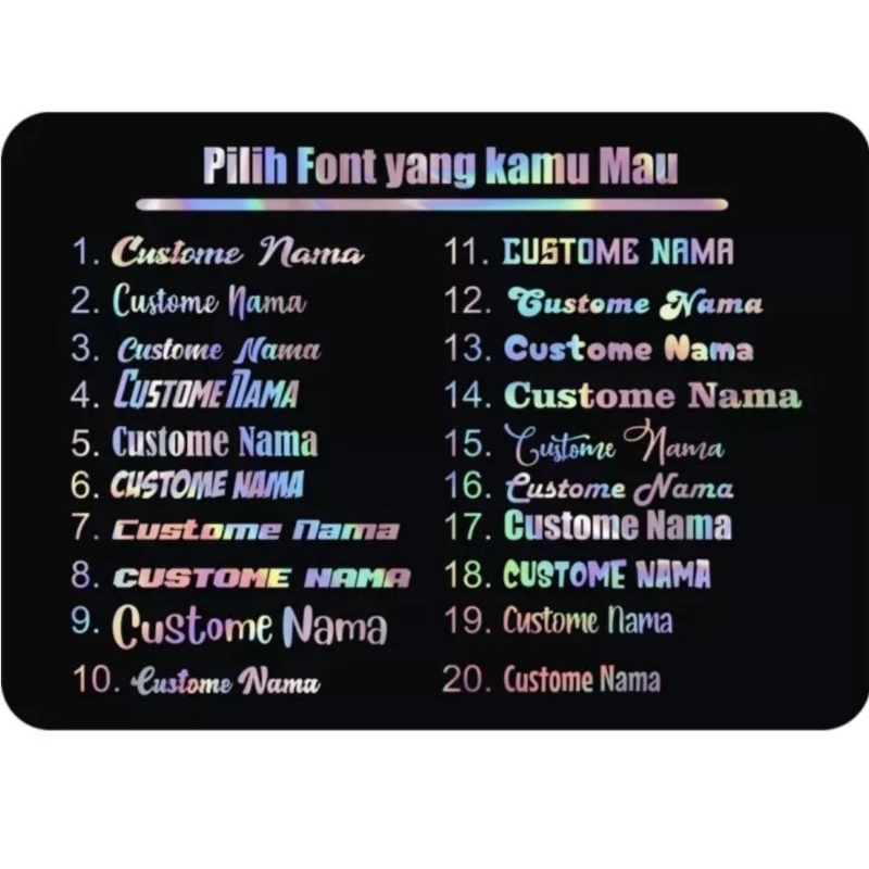 Jual Stiker Custom Nama sendiri / Custom Nama olshop / Custom tulisan ...
