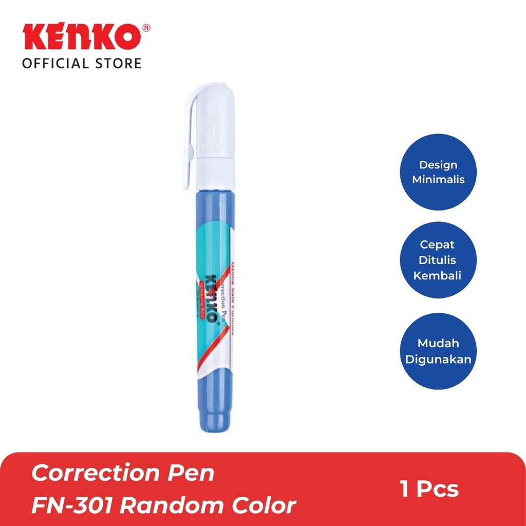 Jual KENKO CORRECTION PEN / Cairan Koreksi FN-301 Random Color | Shopee ...