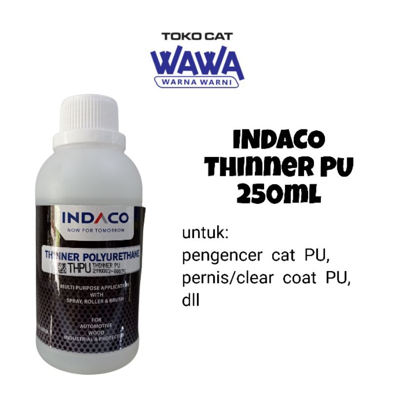 Jual tiner PU polyurethan Indaco pengencer pernis clear coat isi 250ml ...