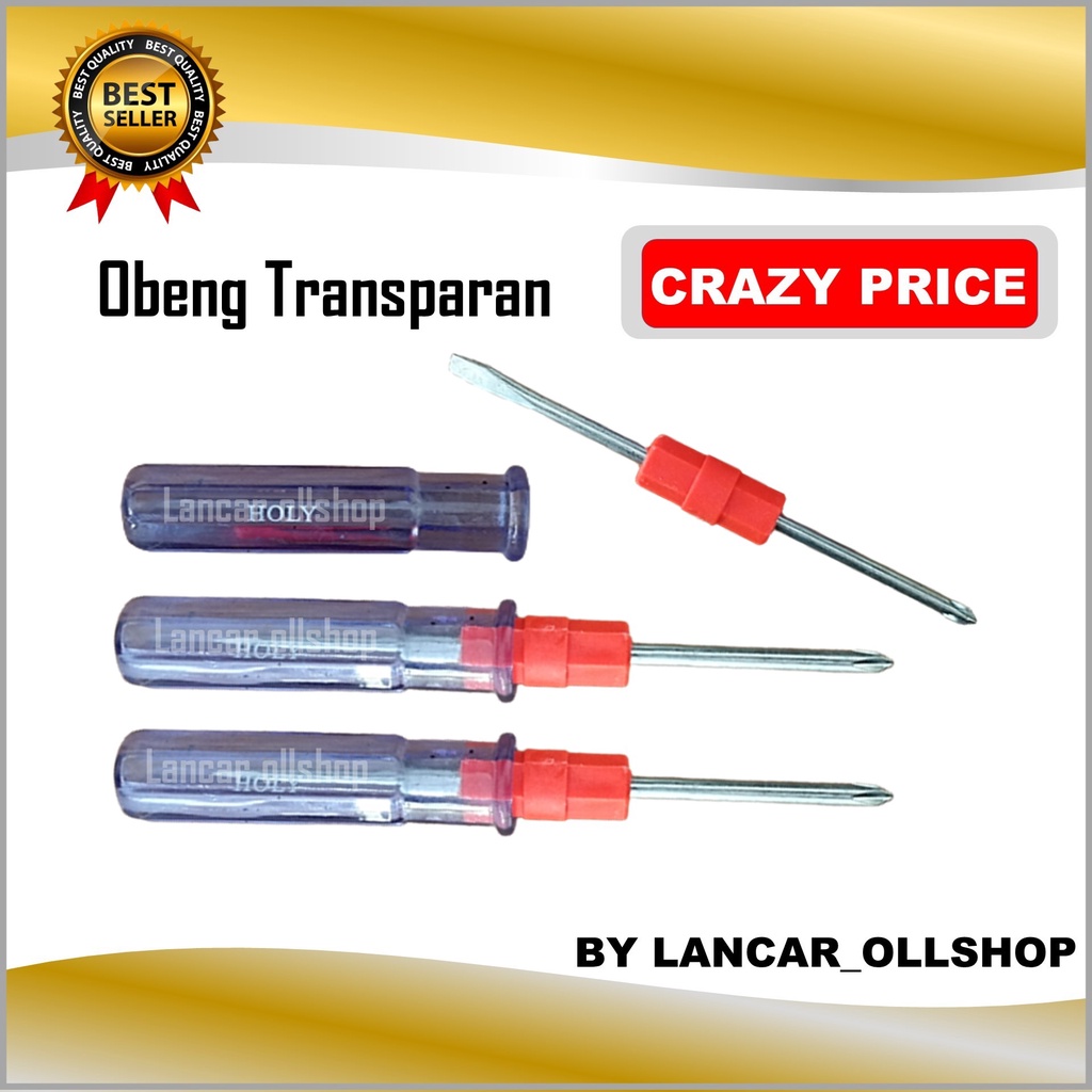 Jual Obeng Bolak Balik Transparan 4 inch / Obeng Min Plus / Obeng ...