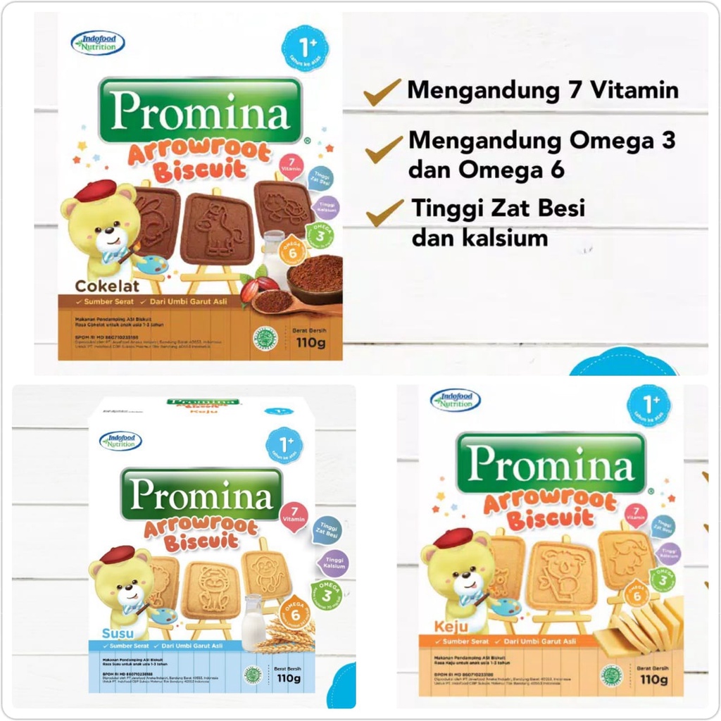 Jual Promina Cookies Arrowroot Keju Susu Coklat Biskuit Snack Bayi ...