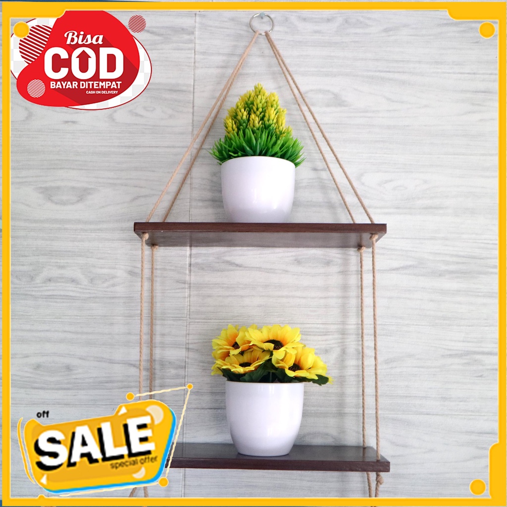 Jual New PRODUK RAK GANTUNG SUSUN 2 AMBALAN TALI,MACRAME DEKORASI ...