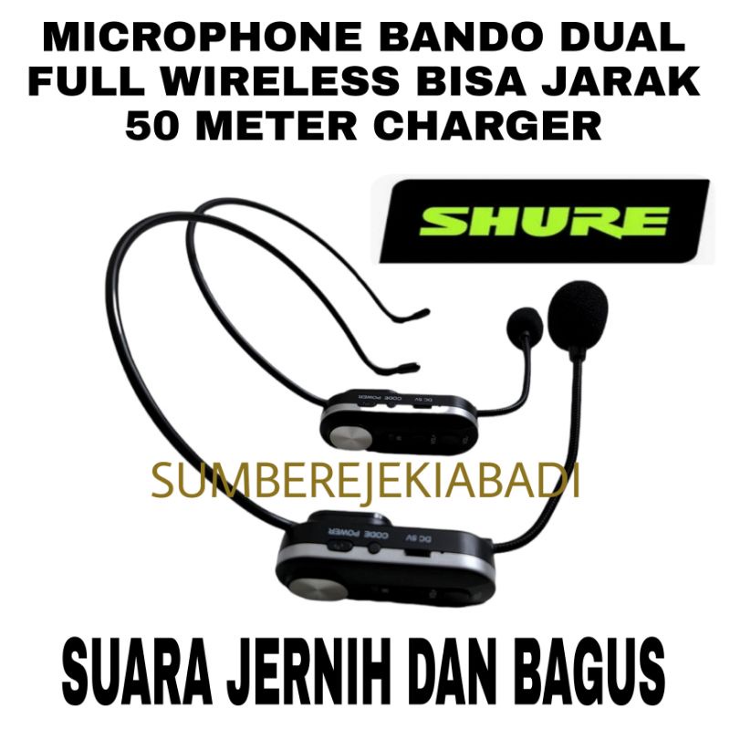 Jual MIC/MICROPHONE BANDO SHURE SH 2H 2 MIC BANDO | Shopee Indonesia