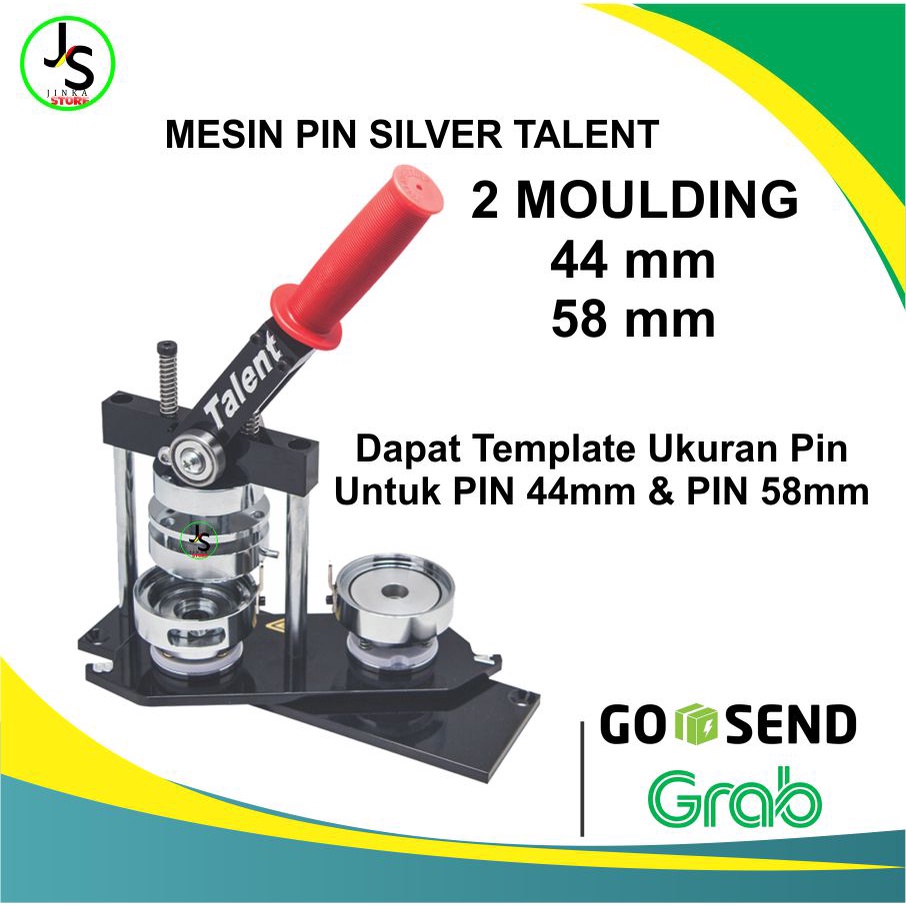 Jual MESIN PIN TALENT 2 MOULDING SILVER / MESIN PIN PUTAR / UKURAN 44mm ...