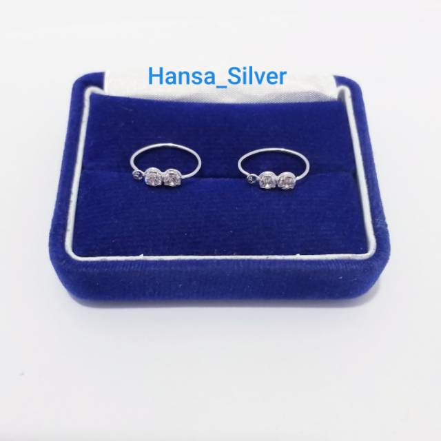 Jual Anting Perak Asli Silver 925 Lapis Emas Putih Motif Knip | Shopee Indonesia
