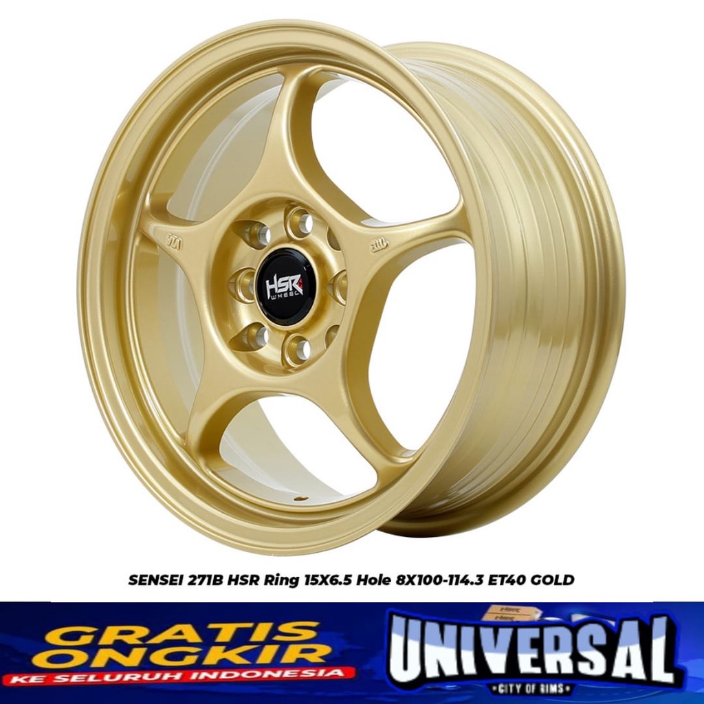 Jual Velg Hsr Wheel Ring 15 Type Enkei Tulang Hole 4x100 4x114,3 Gold ...
