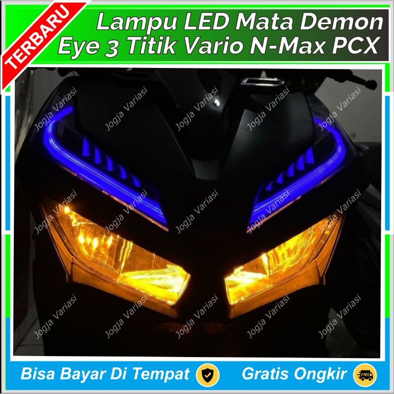 Jual LAMPU DEVIL EYE / DEMON EYE LED 3 MATA REFLEKTOR HEADLAMP LAMPU ...