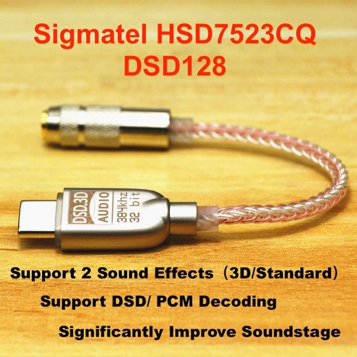 Jual DAC HiFi Adapter DSD 3D Effects DAC Converter Type C To 3.5mm ...