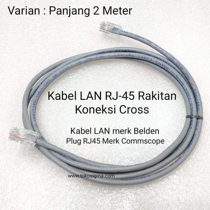 Jual Kabel LAN Cross over Belden UTP CAT-5E Rakitan Jek RJ45 Commscope ...