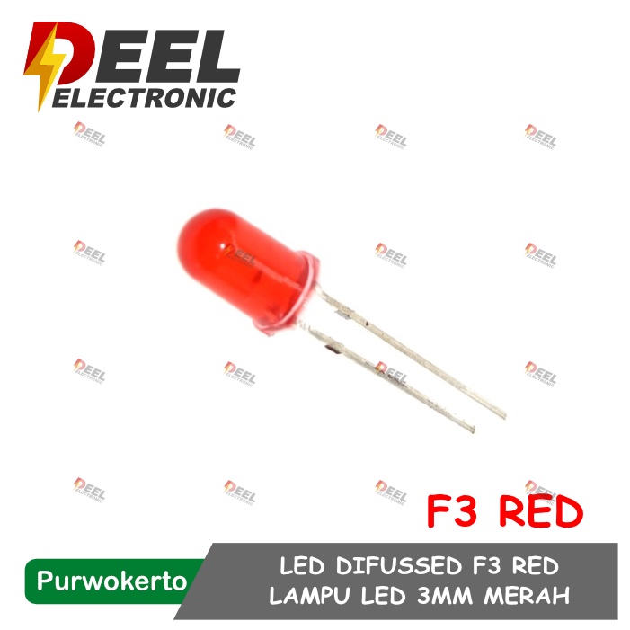Jual LED RED 3MM DIFFUSED LAMPU LED DIODE MERAH 3MM F3 SUPER BRIGHT | Shopee Indonesia