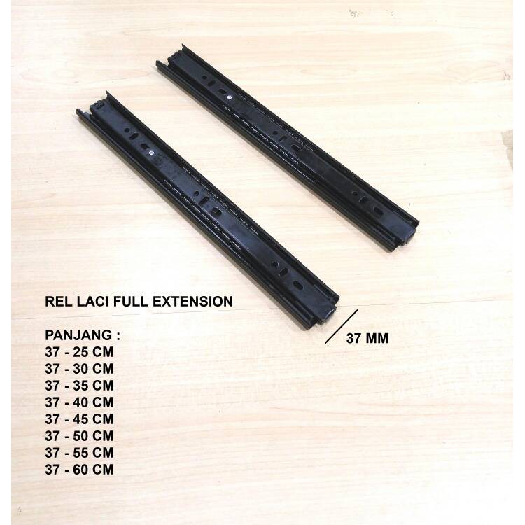 Jual 1 Set Rel Laci Hitam Dobel Tarik Full Ext Merk Taco 30 35 Cm ...