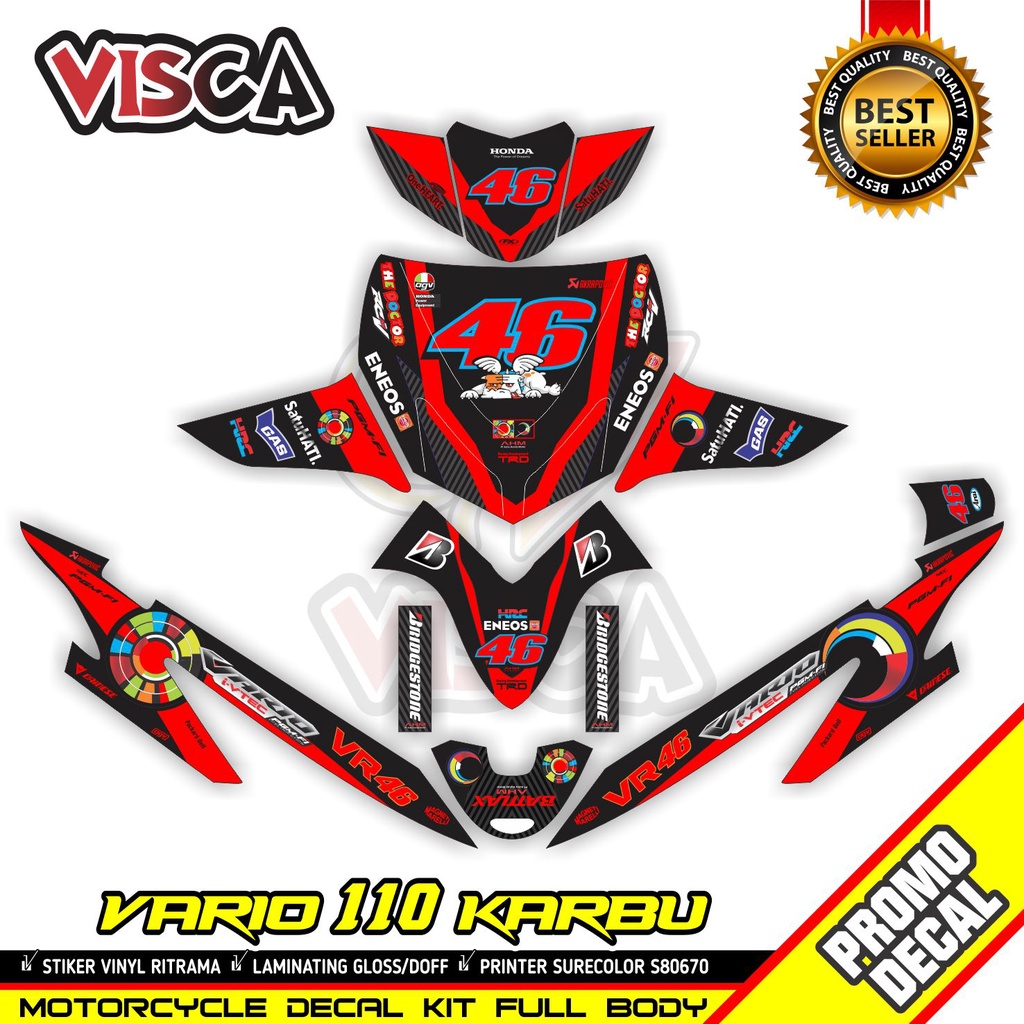 Jual Decal Vario 110 Karbu Full Body Stiker Vario 110 Karbu Lama ...