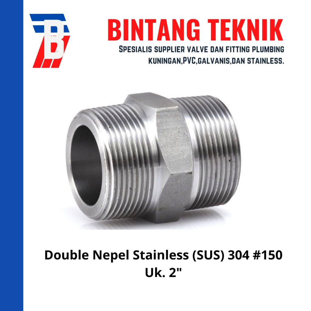 Jual Double Nepel / Double Nipple / Dobel Nepel Stainless 304 #150 2" inch | Shopee Indonesia