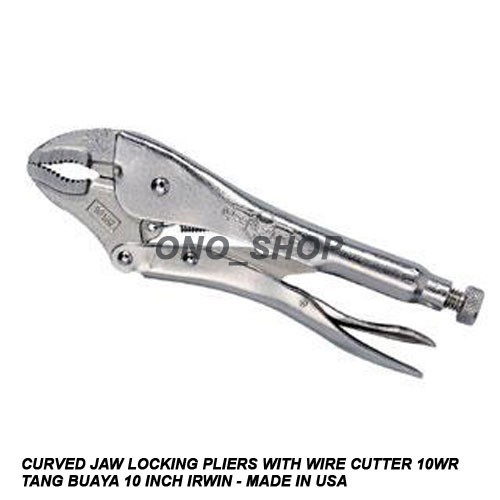 Jual Curved Jaw Locking Pliers with Wire Cutter 10WR - Tang Buaya 10 ...