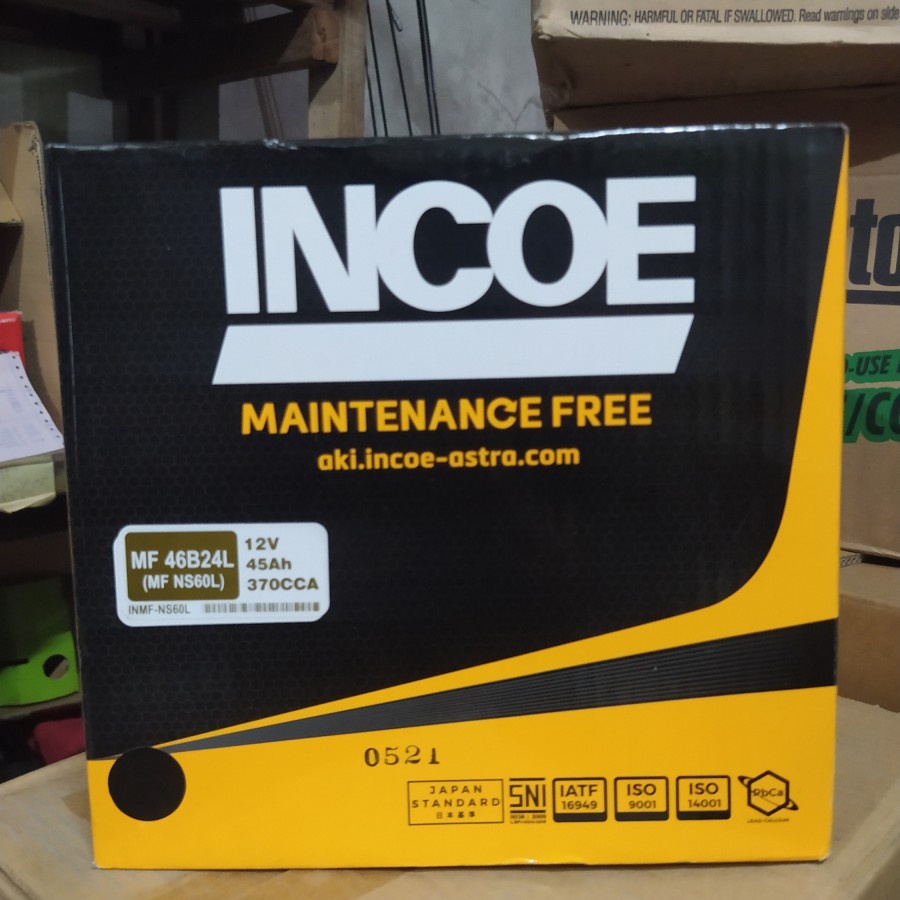 Jual ACCU INCOE MF NS60 NS60L NS60LS 12V 45Ah aki kering mobil bandung | Shopee Indonesia